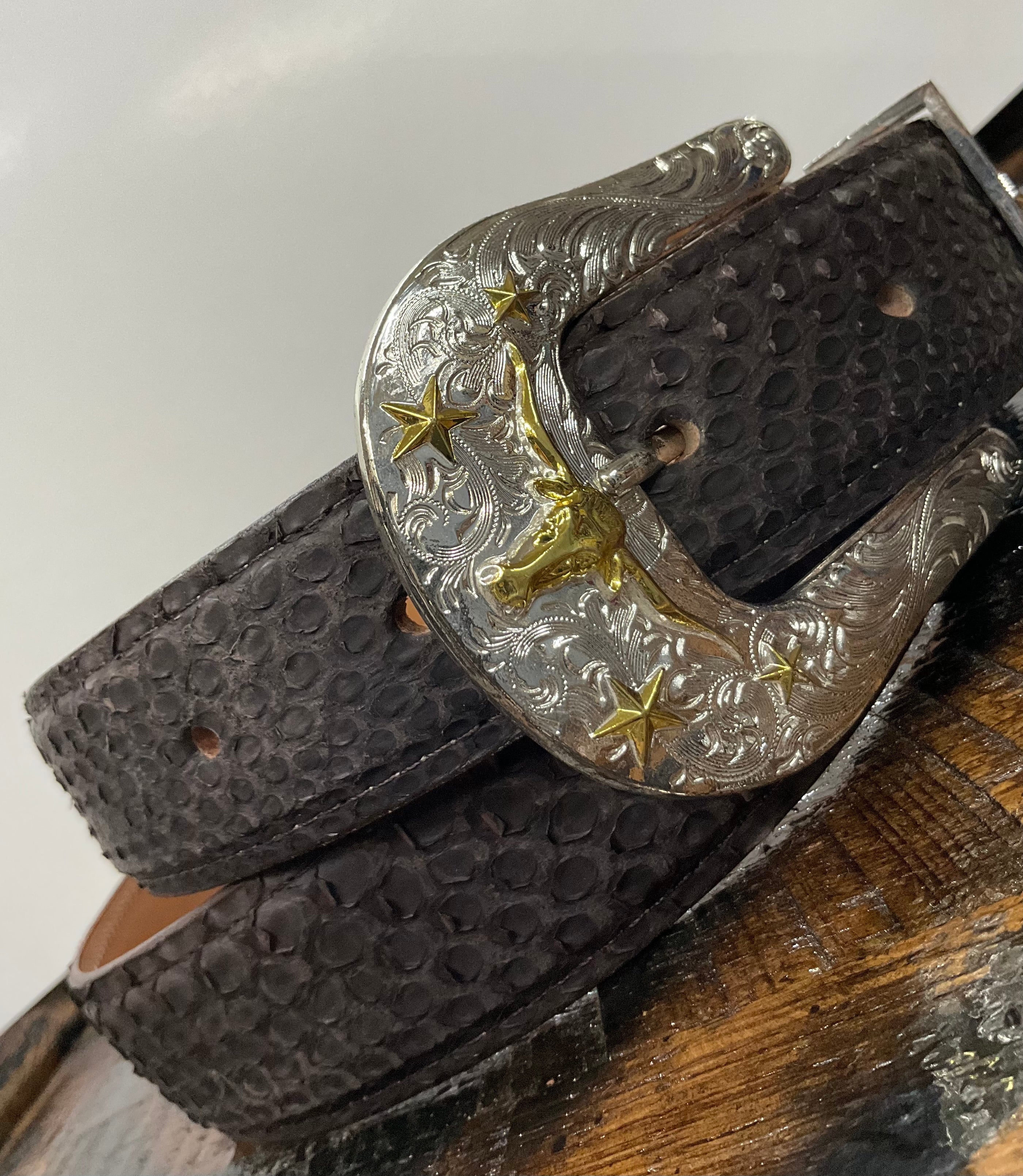 Cinto python Dark Brown – Los Potrillos Western Wear